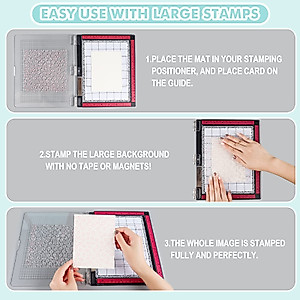 5 PCS Low Stick Mat Sticky Non-Slip Flexible Gridded Stamp Mats, 2 Standard and 3 Mini Multi-Use Low Tack Mat,for Stamping Platform Adhesived Sheet Stamp Scrapbooking Craft Accessory