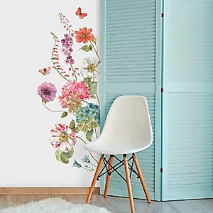 RoomMates RMK3261GM Lisa Audit Garden Flowers Peel and Stick Giant Wall Decals
