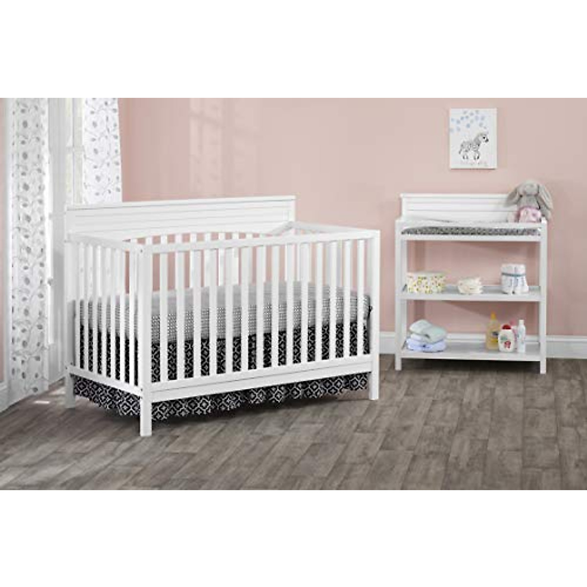 Oxford Baby Harper 4-in-1 Convertible Crib, Snow White, GreenGuard Gold Certified