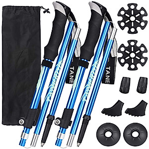 Esup Trekking Poles Collapsible Aluminum Alloy 7075 Hiking Poles 2pc Pack Adjustable Quick Lock for Hiking, Camping, Outdoor