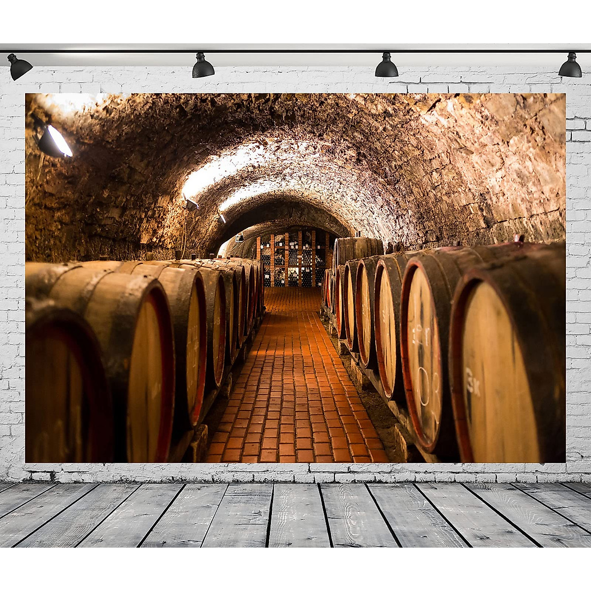 BELECO 10x8ft Fabric Vintage Wine Cellar Backdrop Old Winery Wine Barrels Underground Wine Cellar Storage Room Background Bar Club Pub Scene Background Men Adults Portrait Photoshoot Studio Props