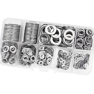 DYWISHKEY 700 Pieces 9 Sizes Stainless Steel Flat Washers Assortment Kit (M2 M2.5 M3 M4 M5 M6 M8 M10 M12)