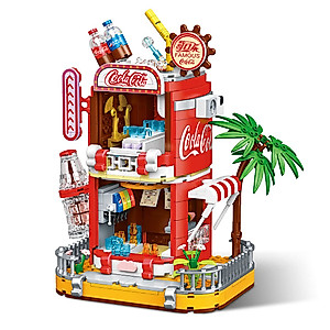 KKXX Micro Building Blocks Kits Coke House Model Music Box, DIY Modular Street View Model Bricks Toy Set (718 Pieces)