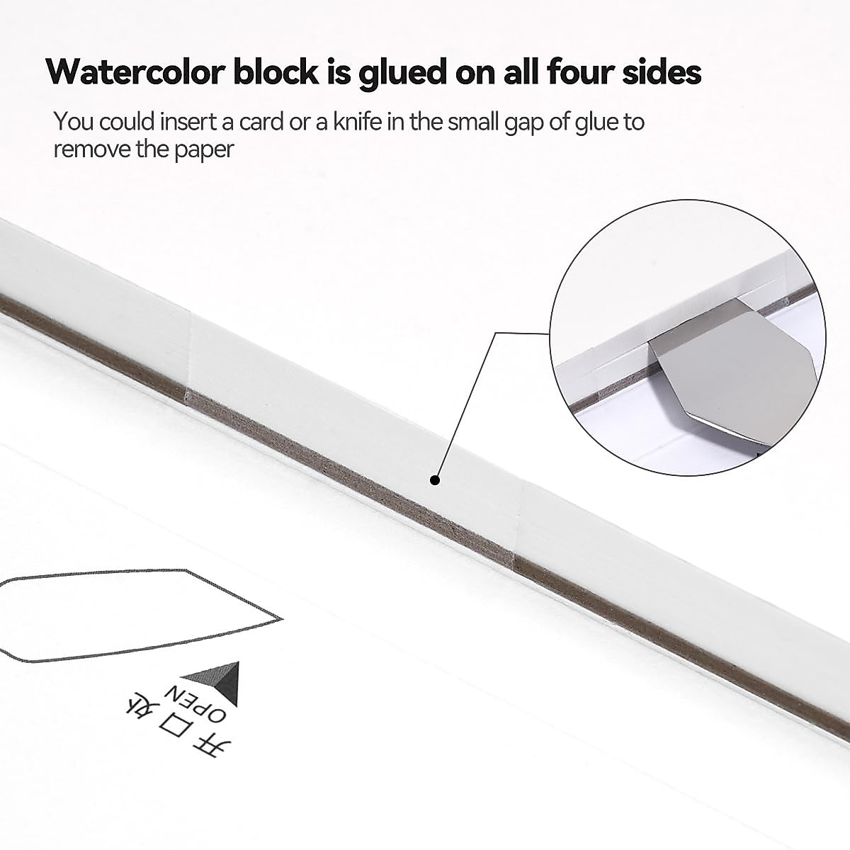 Watercolor Paper Block,Lightwish Hot Press Artist Watercolor Sketchbook,100% cotton/Acid-free,20 Sheets,10.63 * 7.48Inches 140lb/300gsm,Art Supplies for Adults, Artists, Students