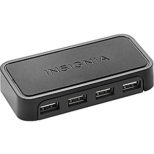 Insignia - 4-Port USB 2.0 Hub - Black