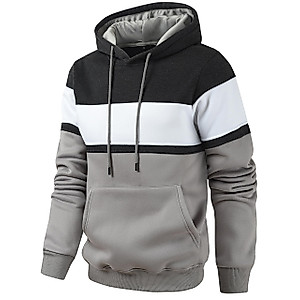 Lulucleaf Mens Hoodies Pullover Long Sleeve Casual Hoodie for Men Hooded Sweatershirt DimGrey Medium