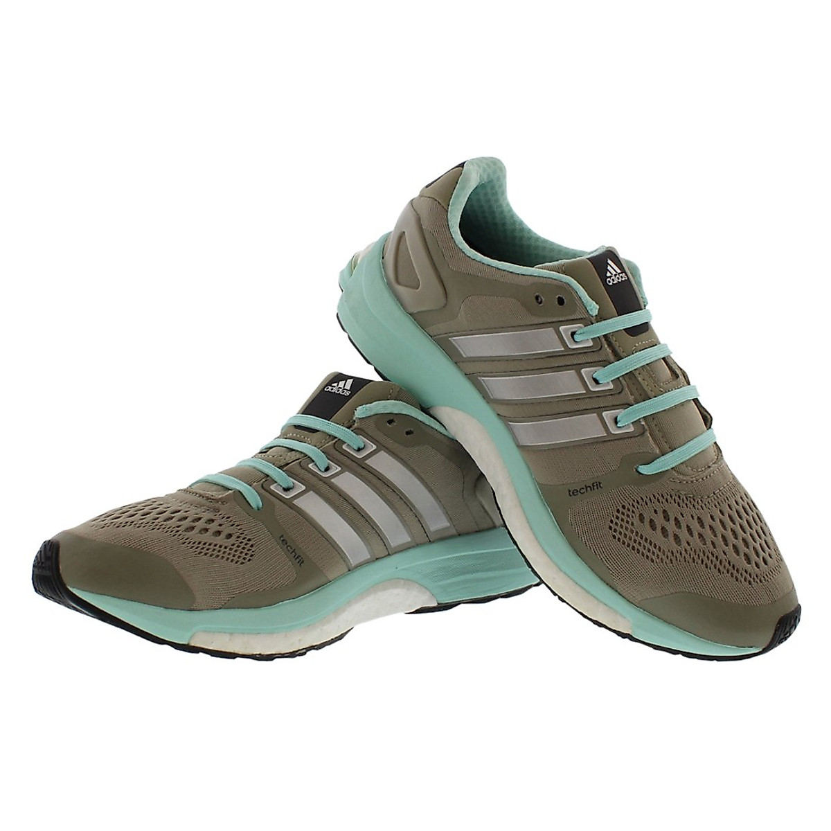 adidas Adistar Boost ESM Womens Running Shoe, Taupe/Mint, 9