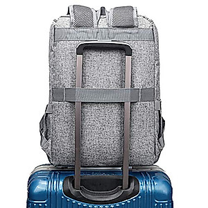 YALUNDISI Vintage Backpack Travel Laptop Backpack with usb Charging Port for Women & Men College Backpack Fits 15.6 Inch Laptop Grey