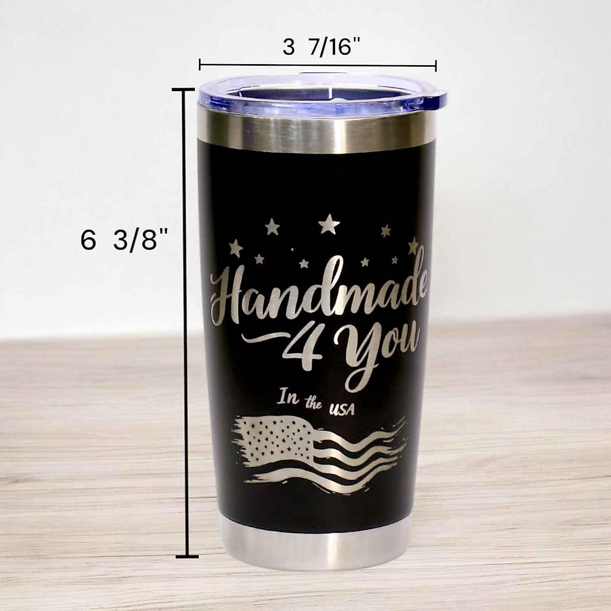 Made4You, 'Life Is Better With A Cat', Laser Engraved Stainless Steel Tumbler, 20 Oz., Cat Theme Gift, Black Color, Gift for Cat Lovers, Cat Owners