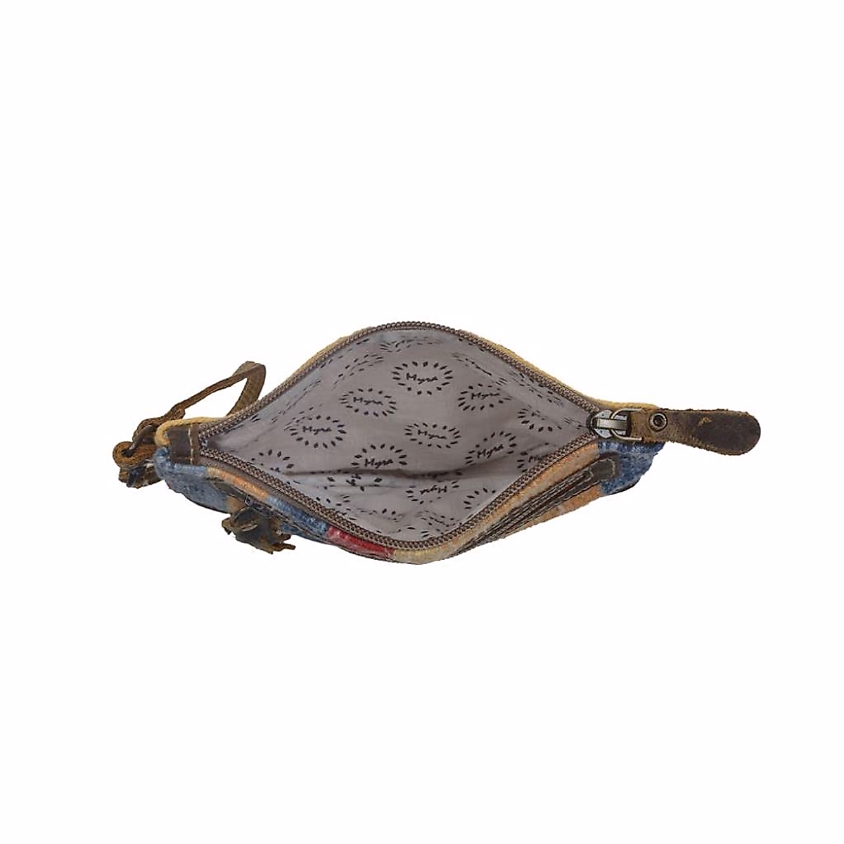 Myra Bag Midsummer Pouch Upcycled Cotton & Leather S-3078