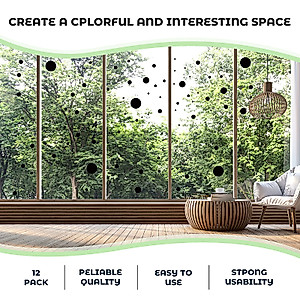 Zonon 264 Pieces Polka Dots Sticker Circle Wall Decal for Bedroom, Playroom Decor Removable Vinyl Stickers Dots Wall Decals(Black)
