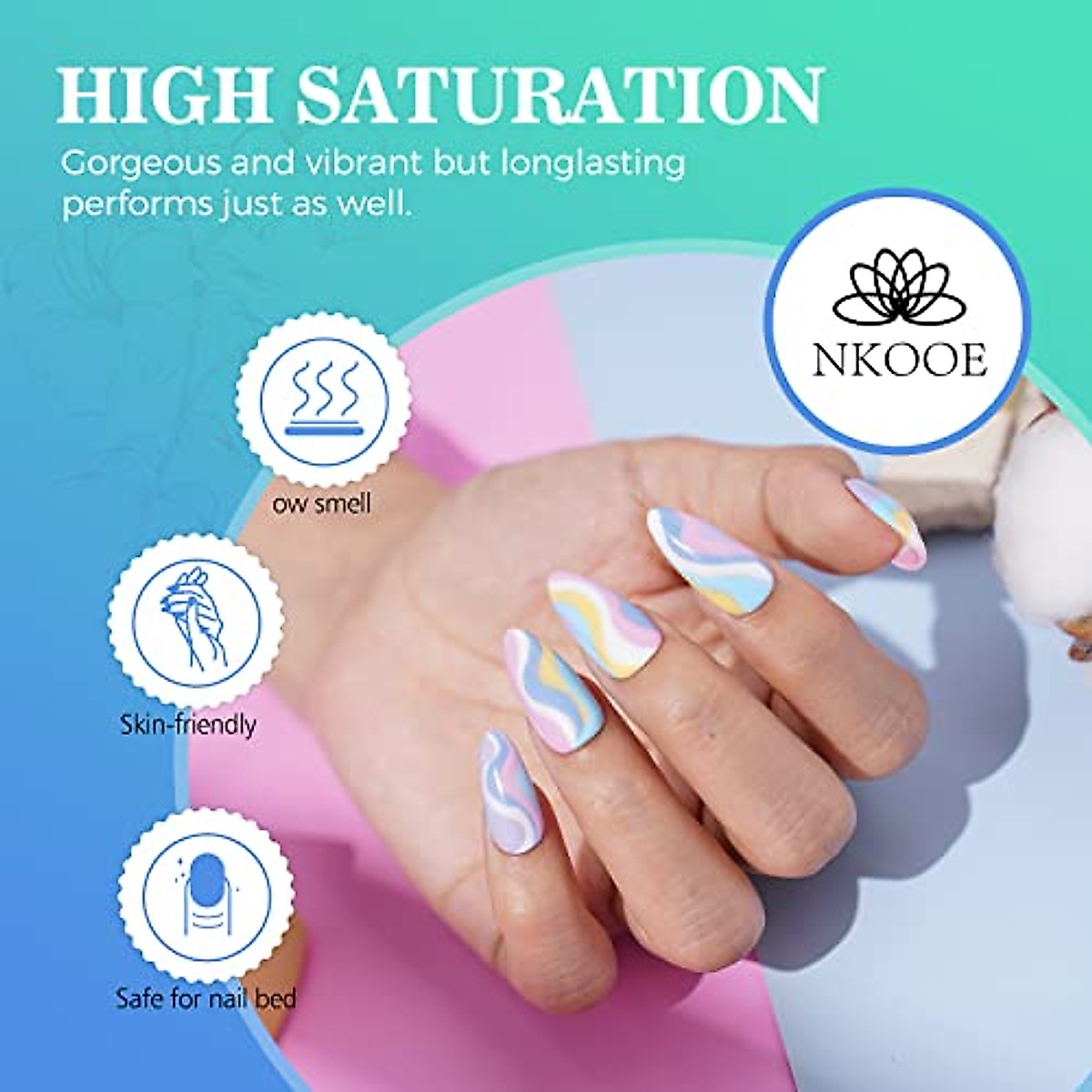 NKOOE 36 Colors Acrylic Nail Powder Set (10g/0.35oz Jars), Quick-Dry, Odorless, Non-Toxic, Easy-to-Blend, Ideal for DIY Nail Art & Salon Professionals - Perfect Gift for Nail Enthusiasts