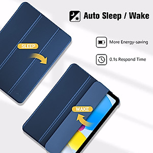 ProCase for iPad 10th Generation Case 10.9 Inch 2022, Slim Stand Protective 10th Gen iPad Case with Translucent Hard Back, Smart Cover iPad 10 Case, Support Touch ID, Auto Wake/Sleep -Navy