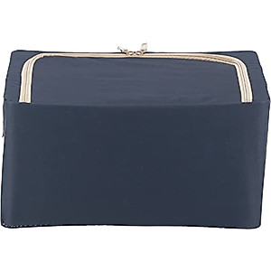 Fuji Boeki 63513 Storage Box, Width 15.4 x Depth 11.4 x Height 7.9 inches (39 x 29 x 20 cm), Blue, 5.6 gal (22 L), with Small Window, Stackable