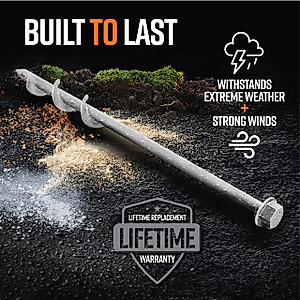 GROUNDGRABBA Screw in Tent Stake for Sand and Loose Ground | Premium Drill Driven Ground Anchor Earth Screws | Sand Screw Anchor | 2X GroundGrabba Pro 1 Stakes