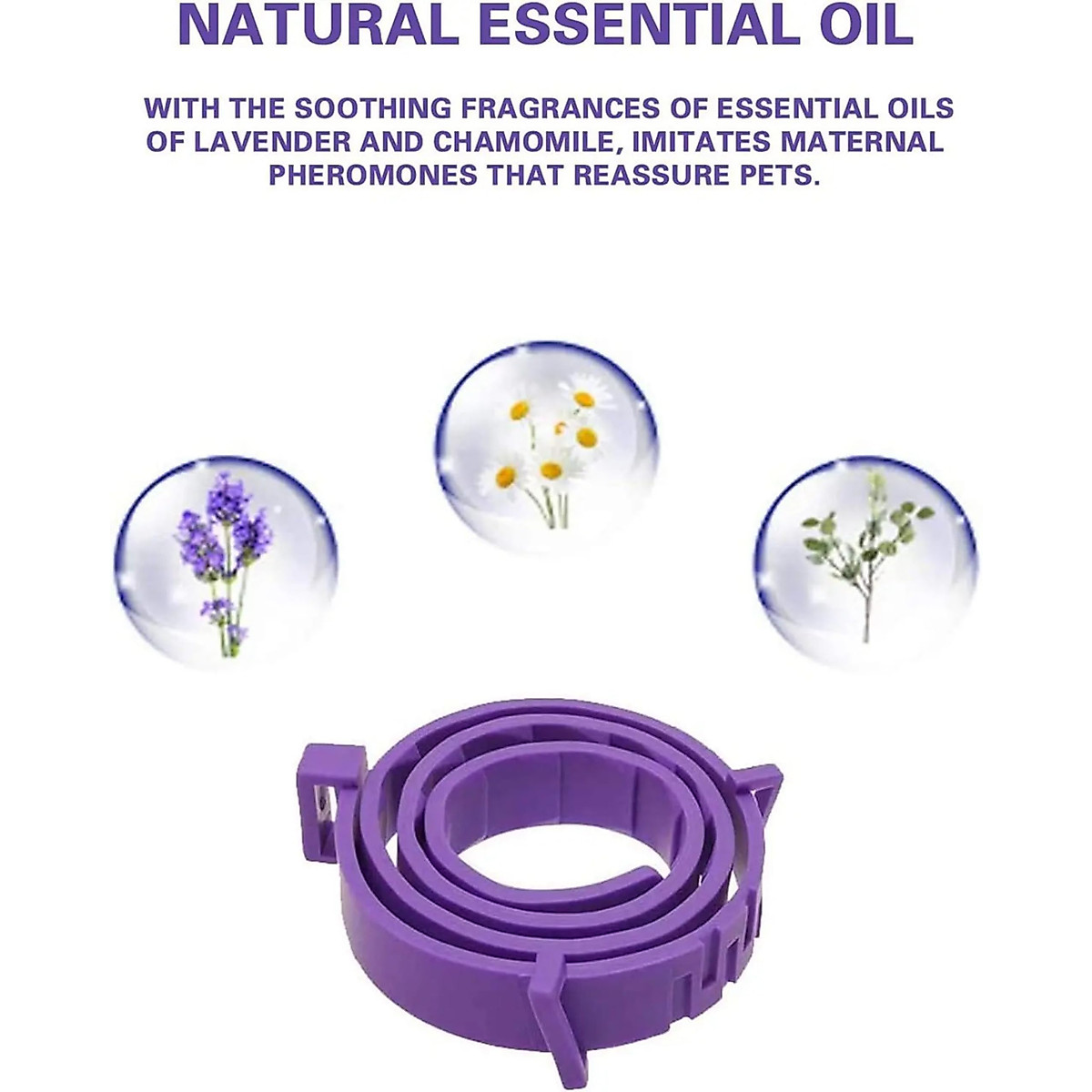 Calming Collar for Cats, for 60-Days with Fast-Acting Pheromones for Anxiety and Stress Relief, Provides Long-Lasting Comfort, Keeps Your Cat Calm and Relaxed, Lavender Aromatherapy