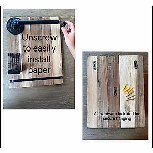 Kraft Paper Dispenser - Wall Mounted Paper Roll Dispenser - Decorative Message Boards for Wall - Hanging Notepad Holder - to Do List Board - Kitchen Decorations Rustic - Message Board