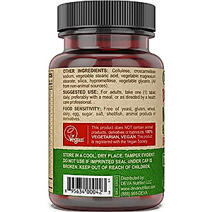DEVA Tiny Tablets Vegan Multivitamins for Women & Men, Multivitamin Iron Free, Mineral Supplement, Vitamin C, Vitamin B Complex, Vitamin B12, Vitamin E, Zinc, Gluten free, 90 Tablets