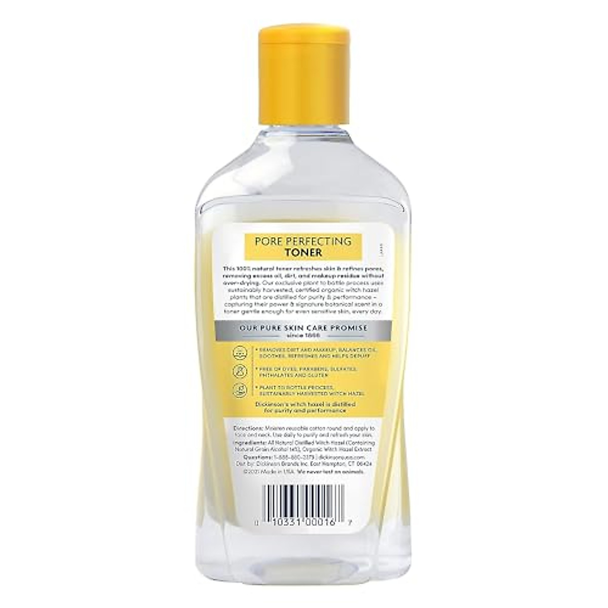 Dickinson's Original Witch Hazel Pore Perfecting Toner, 100% Natural, 16 Ounce Fragrance free