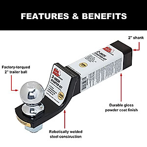 Torin ATRLY2003B Trailer Hitch Mount and Ball: 7,500 lb Capacity
