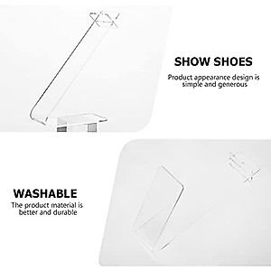 Baluue Acrylic Shoes Display Stand Shoe Display Insert 2pcs Shopping Mall Sandal Flat Shoe Sneaker Rack for Store Display Shoe Floating Display