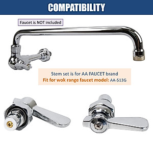 AA Faucet AA-104G Stem Check Unit w/B-Handle for Wok Faucet AA-513 and AA-518