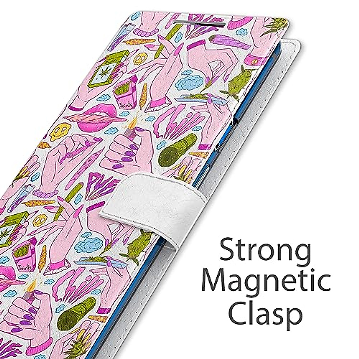 Wallet Phone Case Compatible with OnePlus Nord OnePlus 11 8T+ 10T 5G 8 Pro 1+7T Pro 7 Smoking Cigarettes Cover Magnetic Shockproof Lightweight Weed Trippy Stoner Flip Card Holder Chill Folio 420 Slim