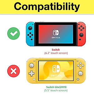 ProCase Flip Cover for Nintendo Switch Case with 2 Pack Tempered Glass Screen Protectors, Detachable Front Cover Protective Case for Nintendo Switch 2017 -Black