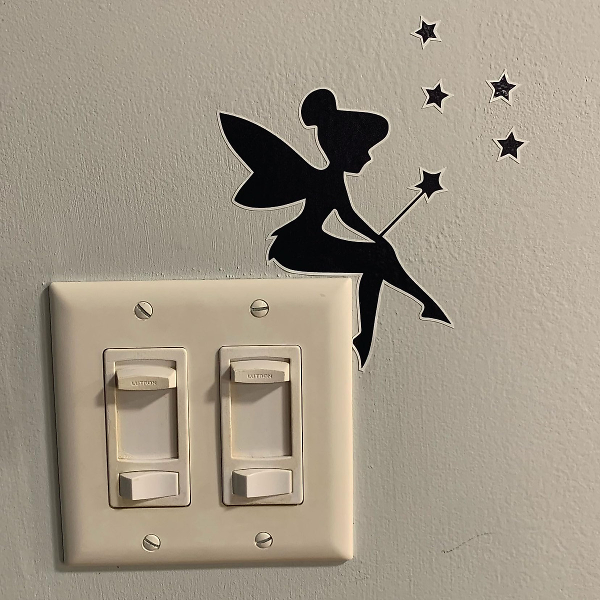 Bad Fish Custom Decals 0105-2 Pack Sticker Card Lightswitch Vinyl Decal Sticker Tinkerbell Fairy – for Light Switch, outlets or Any Ledge - Wall, Vehicle, Computer, Home Decor, Bedrooms or Nursery