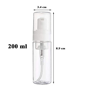 Beoncall Foaming Dispenser Bottle 7oz Transparent Empty Spray Bottles 2Pcs Plastic Foam Pump Bottle Travel Soap Bottle Portable Foam Bottle (200ml)