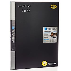 Itoya Polyproplene Art Storage/Display Books 18" x 24" | 24 Pages/48 Views | Scrapbooking Stickers 4 Pages of Emojis, Quotes, Letters & Numbers