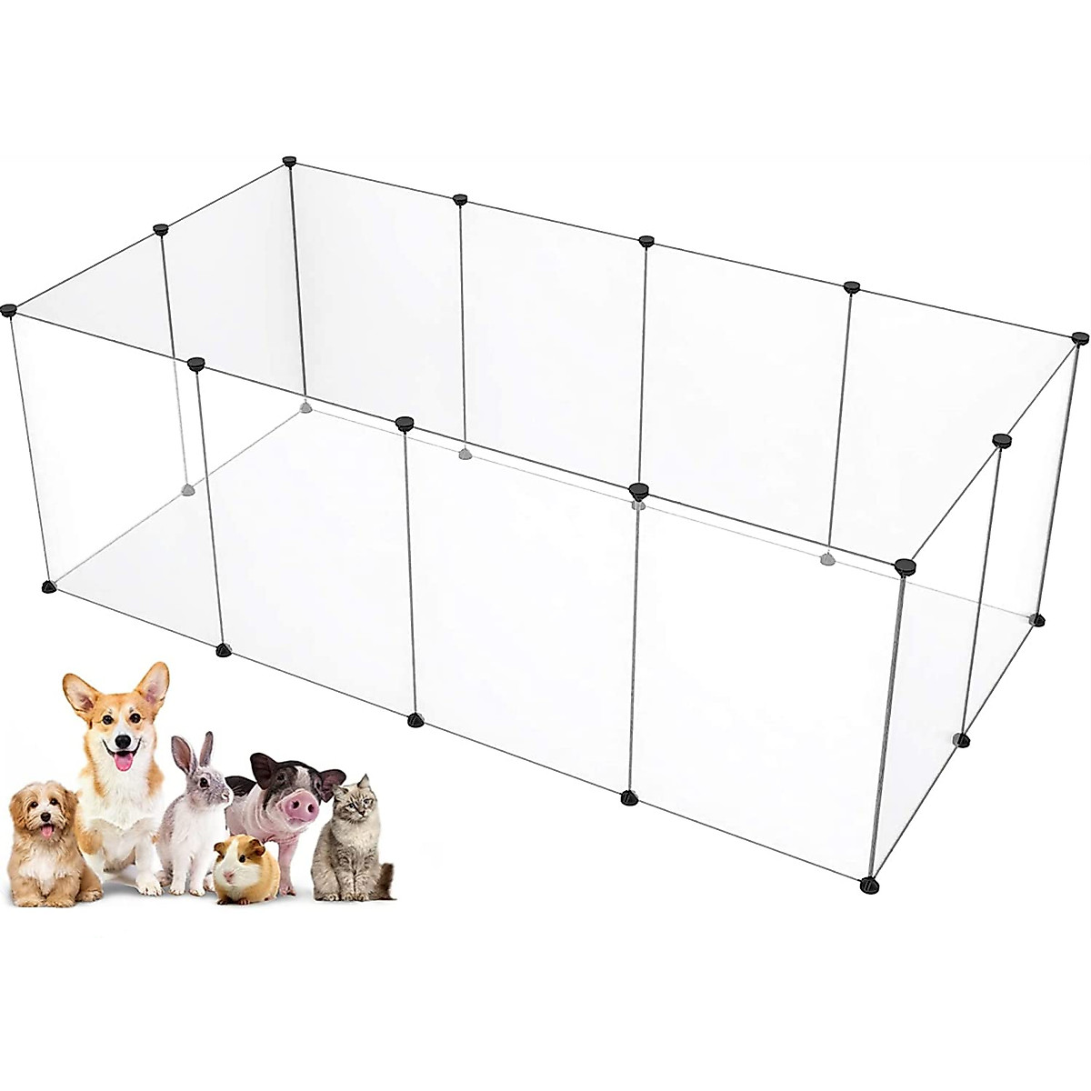 Pet Playpen,24 Inch Tall Puppy Playpen Portable Small Animals Playpen, Pet Fence Yard Fence for Puppy,Bunny,Guinea Pigs,Ferrets,Mice,Hamsters,Hedgehogs,Turtles