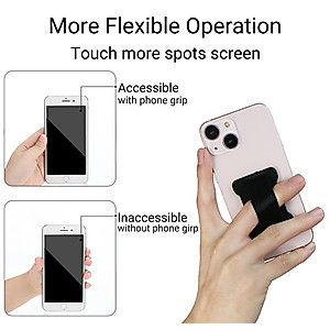 WUOJI Phone Loop Finger Holder,Cell Phone Finger Grip Strap Holder for Hand, Ultra Thin Anti-Slip Cell Phone Grips Band Holder for Back of Phone Compatible with Most Smartphones (Black Purple)