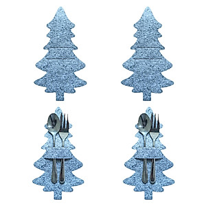 Christmas Tableware Holders Knifes Forks Bag Christmas Tree Silverware Pouch Pockets Christmas Centerpieces Table Decorations Holiday Party Supplies Favors Christmas Tree Cutlery Holders