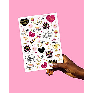 xo, Fetti Divorce Party Temporary Tattoos - 60 Foil Styles | Just Divorced Party Supplies, Break Up Party Favors, Single Ladies Party Decorations, Ex-Wife Gag Gift, Newly Divorced