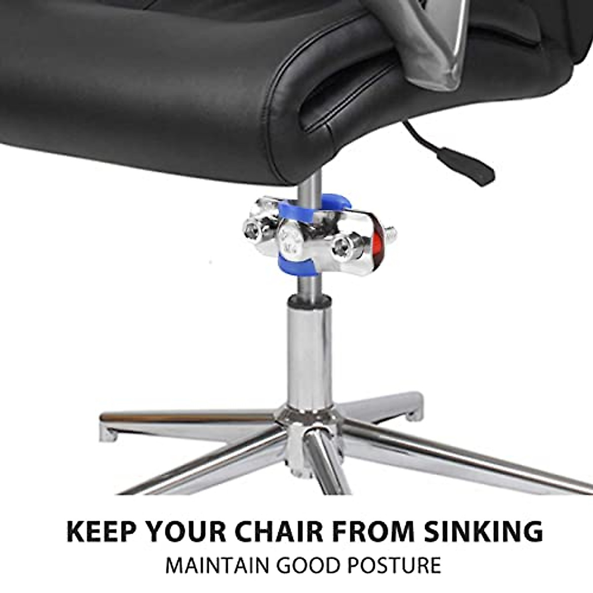 2 Pieces Fix Sinking Office Chair Stainless Steel Chair Protective Cover Office Chair Fixed Tube Card Office Chair Height Adjustment Protective Cover for Stop Office Chair Sinking