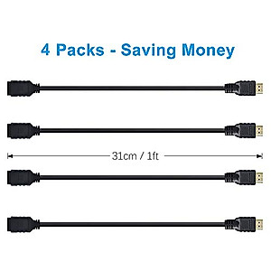 ELUTENG [4 Pack] Male to Female HDMI Extension Cable Support 3D 1080P HDMI Extender Adapter Compatible for TV Stick, Roku Stick Connection to HD TV,4 Packs