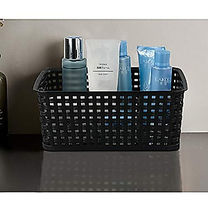 Xowine Black Plastic Storage Basket, Set of 6