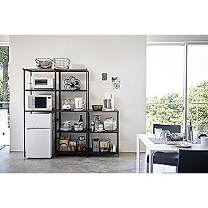 Yamazaki Home Kitchen Appliance 3 tier Storage Rack-Standing Organizer Shelves, One Size, Black