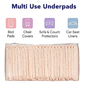 Premium Disposable Chucks Underpads 100 Count, 30" x 36" - Highly Absorbent Bed Pads for Incontinence and Senior Care - Peach Color - Leak Proof Protection - Bulk Case Pack