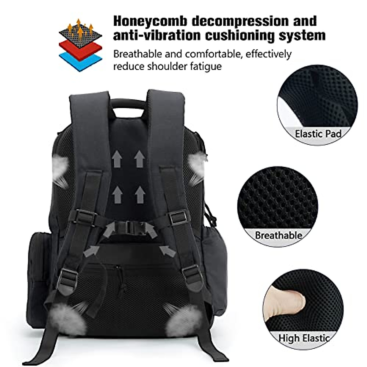 VEAGIA Tactical Travel Laptop Backpack For Men Large Heavy Duty Work Backpack Airline Approved Hiking Waterproof Bag