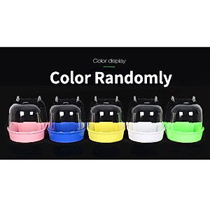 Bird Bath Cage, Cleaning Pet Supplies Bird Bathtub with Hanging Hooks Come with Free Water Injector for Parrots Spacious Parakeets Portable Shower for Most Birdcage Random Color (S for Square cage)