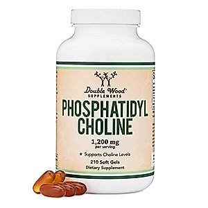Phosphatidylcholine 1,200mg – 210 Softgels – Enhanced Version of Sunflower and Soy Lecithin (Choline Supplements) - Non-GMO and Gluten Free to Support Brain Health by Double Wood