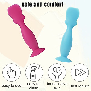 2pcs Flexible Silicone Dog Wrinkle Paste Applicator for Squishface, Silicone Wrinkle Cream Applicator for Dog Easy to Wipe Off Tear Stain Helper of Wrinkle Cream for All Dog Breed (Blue, Rose Red)