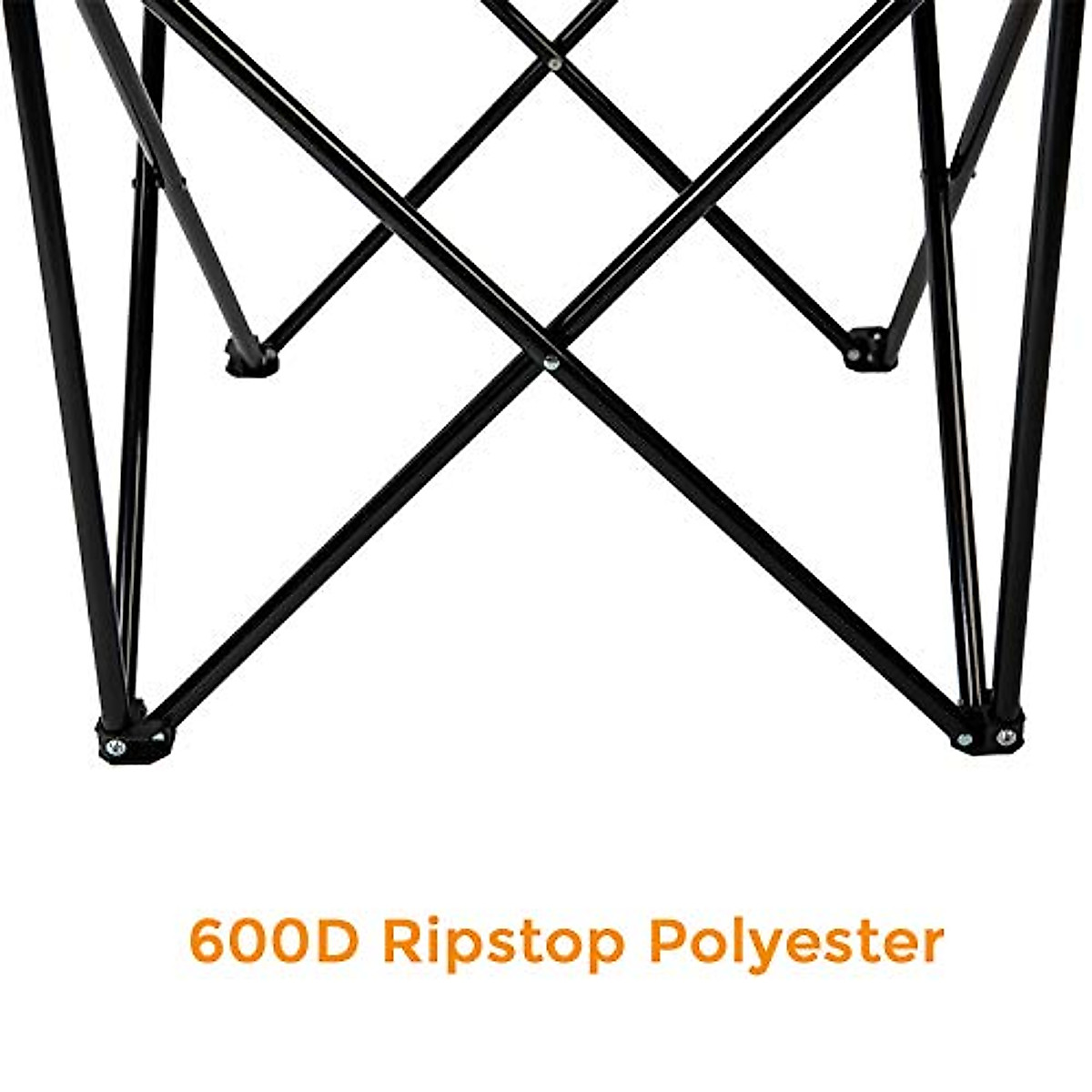 Pacific Pass Quad Camp Chair w/ Built-In Cooler and Cup Holder, Includes Carry Bag - Navy/Gray