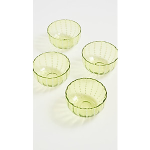 Zafferano Perle Small Bowl Set of 4, Apple Green, One Size