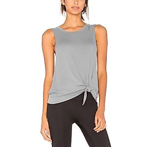 Bestisun Workout Gym Shirts Workout Crop Tops Cropped Muscle Tank Pilates Yoga Tops Activewear Athletic Tank Tops for Women Gray L