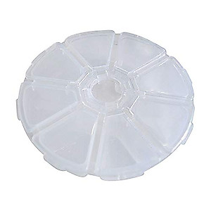 ALL in ONE 3pcs Round Clear Plastic Storage Box Bead Organizer Display Containers (10X2.5cm 8 Grids)