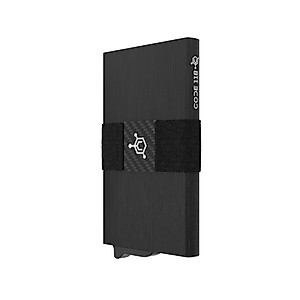 CODE 118 Wallet - Premium Automatic Smart Wallet, RFID Blocking, 6061-T6 Aerospace-Grade Aluminum, Genuine 3K Carbon Fiber, Easy-Access Trigger Mechanism (Brushed Black)