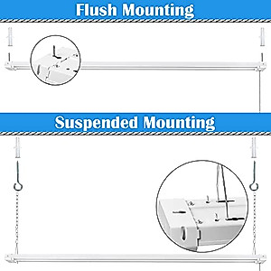 ZJOJO Linkable LED Shop Light for Garage, LED Shop Light 42W [250W Equivalent] 5000lm 4FT, 6000-6500K Daylight White, 5-Year-Warranty, Shop Lights with Pull Chain (ON/Off) for Office Warehouse-(1PK)